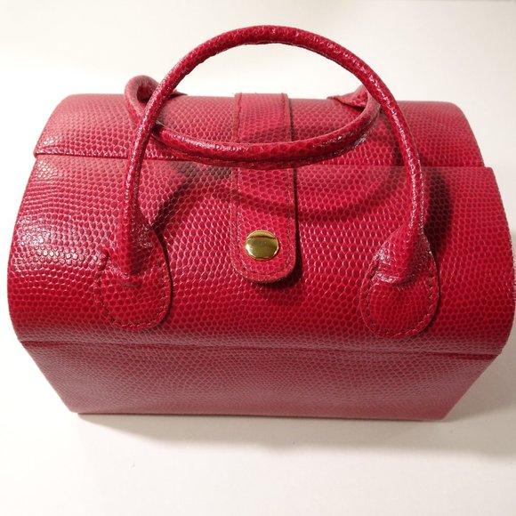 Designer | Bags | Red Embossed Leather Jewerlry Box Purse | Poshmark